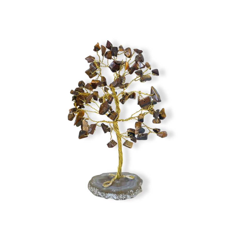 Crystal Tree w/Agate Base - Tigers Eye 100 chip - ILLUMINATION MANDALAS